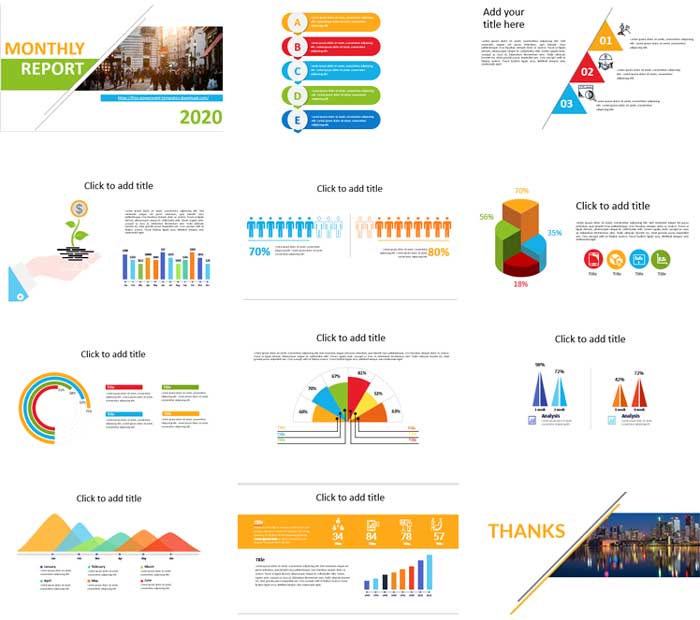 FREE Monthly Report Infographics For PowerPoint Templates FREE Monthly Report Infographics For PowerPoint Templates